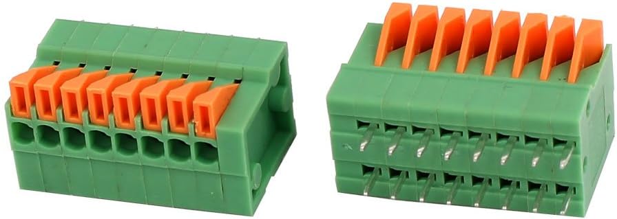 Sourcingmap 10pcs KF141V 150V 2A 2.54mm Pitch 8P Green Spring Terminal ...