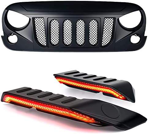 Amazon.com: Xprite Front Matte Black Transformer Grille Grid Grill and ...