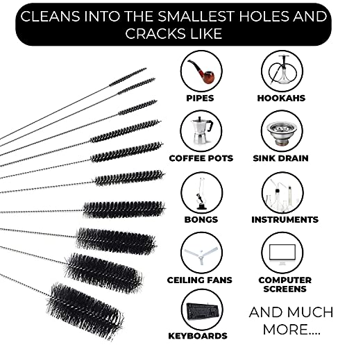 Snapklik.com : 8 Inch Nylon Tube Cleaning Brush Set, (White Variety ...