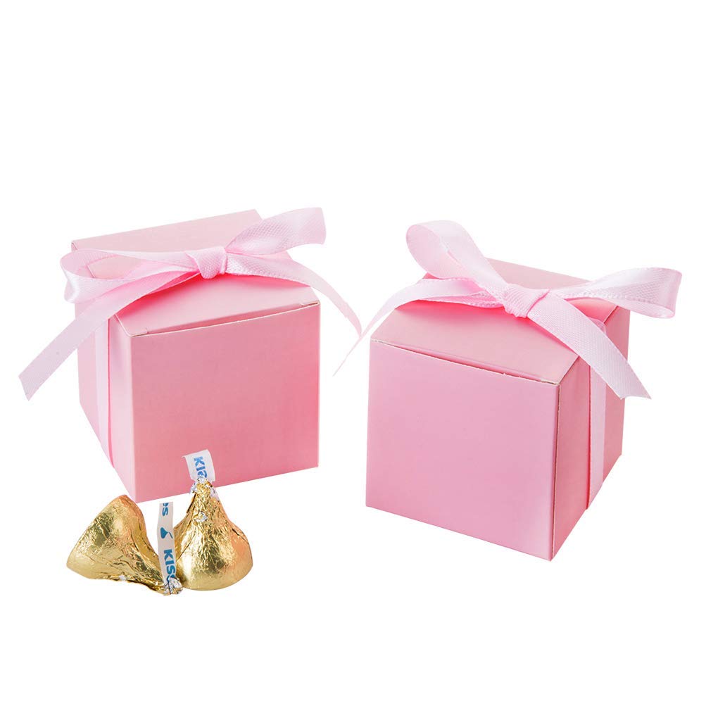 Amazon.com: AWELL Pink Gift Candy Box Bulk 2x2x2 inches with Pink ...