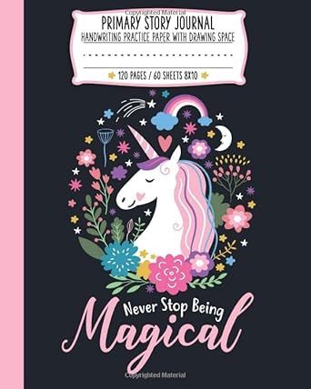 Primary Story Journal: Unicorn Handwriting and Drawing Story Practice ...