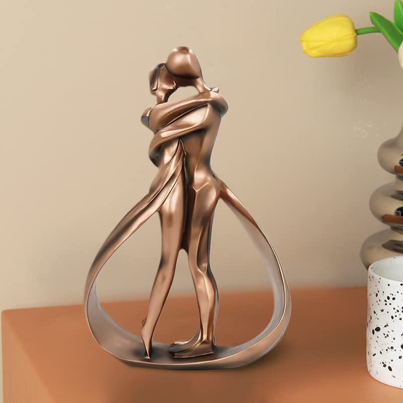 Amazon.com: HCPBRS Romantic Lovers Embrace Statue, Couple Kissing Ornaments Resin Abstract ...