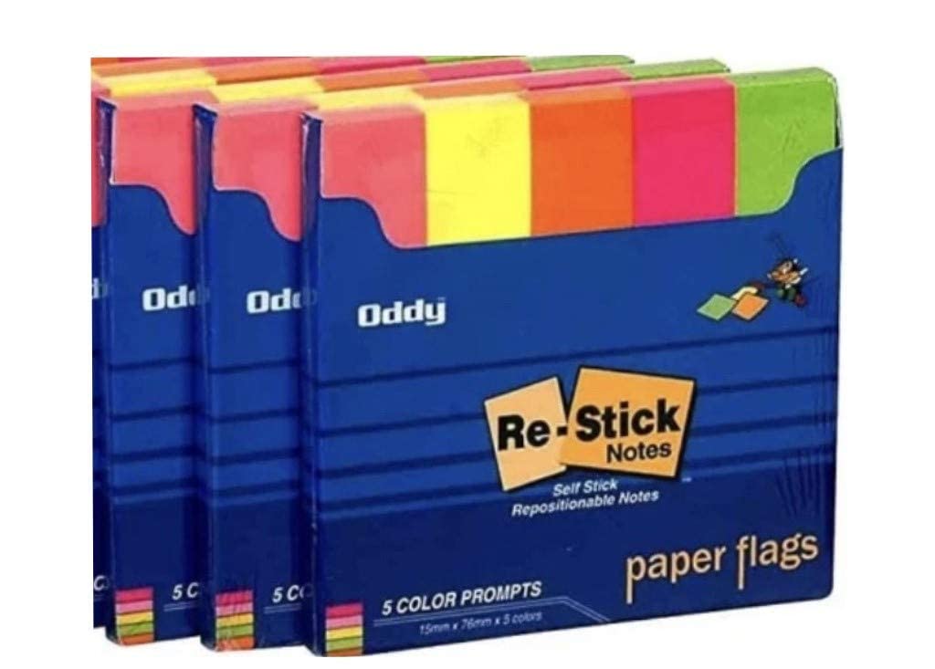 NEON Sticky Notes, Paper Flags 15 X 76 mm Multicolour Sticky Notes ...