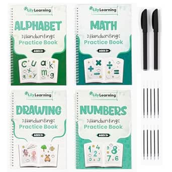 Lily Learning Handwriting Practice Kit - Reusable Copybooks for Kids ...