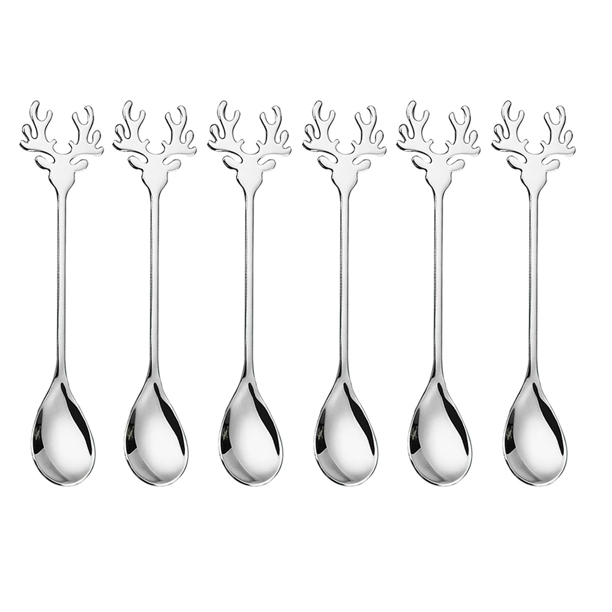 Amazon.com: Xzhixiao 6pcs Pieces Of Stainless Steel Reindeer Spoons ...