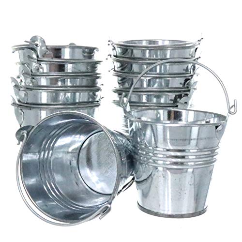 GIFTEXPRESS 12 Pack Mini Metal Buckets with Handles, Small - Want It All