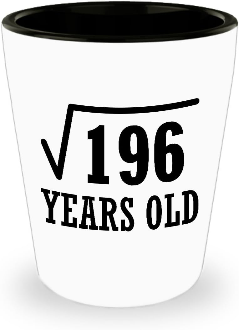 Amazon.com: Square Root 196 Shot Glass – Unique Ceramic Custom Printed ...
