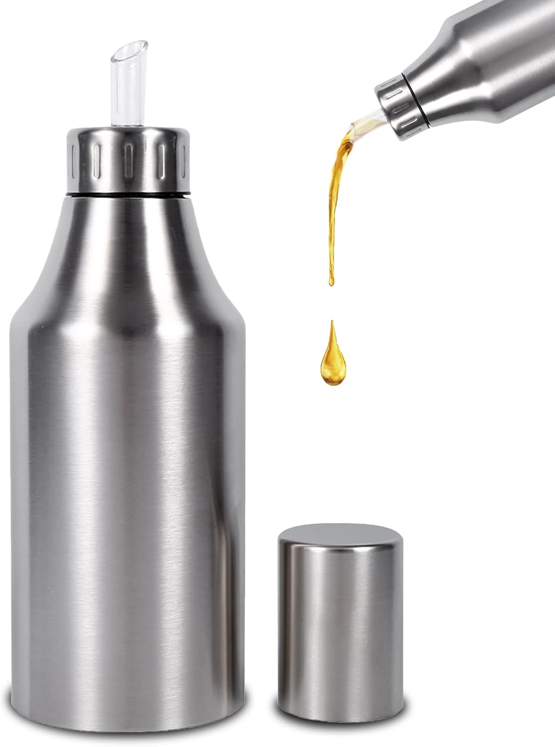 Amazon.com: HERCHR Oil Dispenser Bottle, 34oz Stainless Steel Olive Oil ...