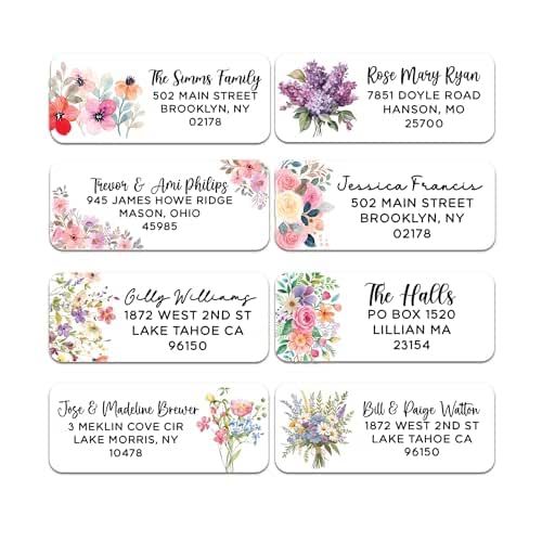 Amazon.com: Wildflower Address Labels, Floral Return Mailing Stickers ...