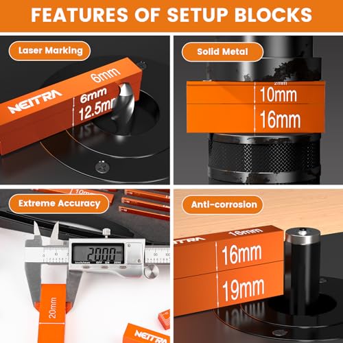 Snapklik.com : Neitra Metric Setup Blocks - 15 PCS Aluminum Height ...