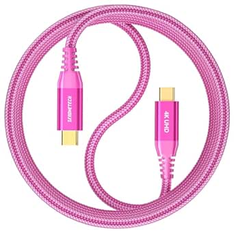 Amazon.com: USB C Monitor Cable [3ft, Pink], 20Gbps High-Speed Data ...