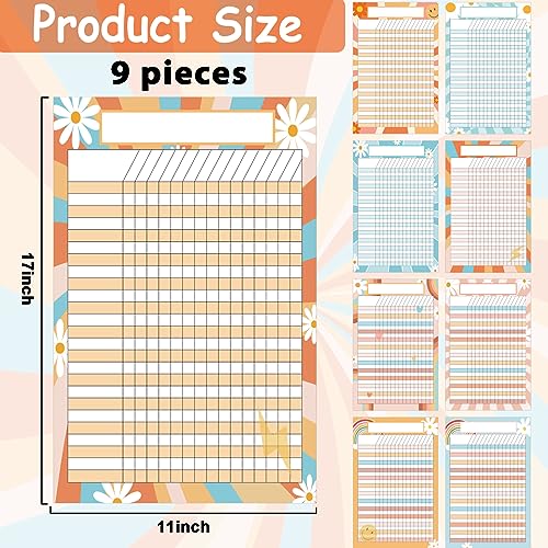 Snapklik.com : 9 PCS Retro Groovy Classroom Charts Boho Classroom ...