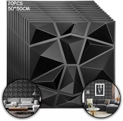 Paneles de Pared 3D Decorativos, 50x50cm Paquete de 12 Piezas para ...