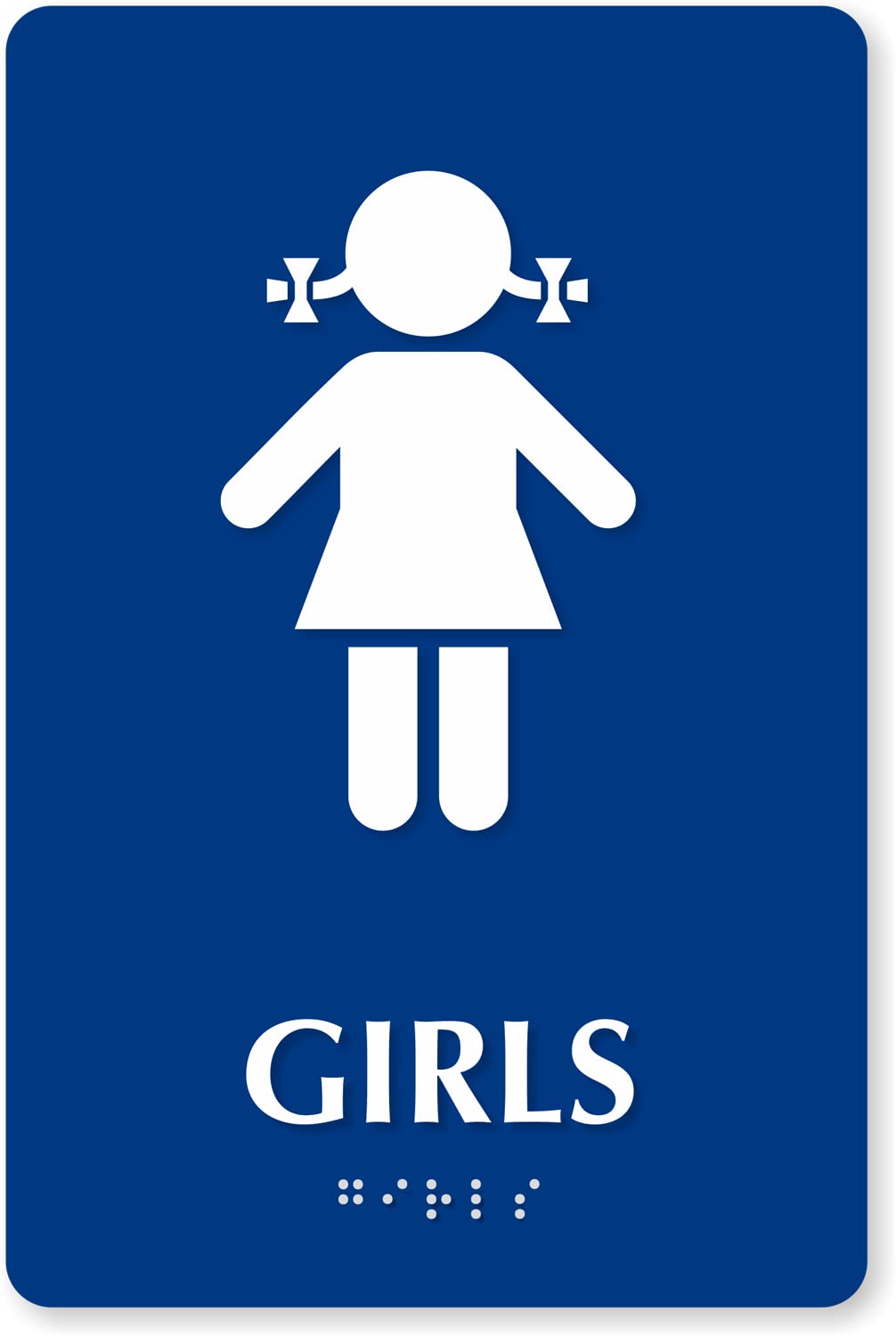 Self Adhesive Restroom Signage ADA Women's Restroom Sign With Braille ...