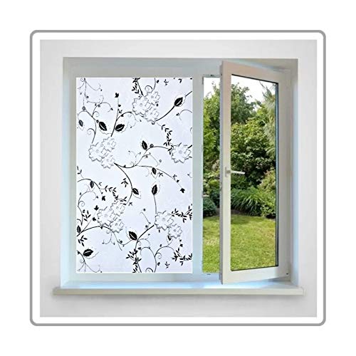 Buy INDIAN ROYALS White Flowers Window Privacy Film - Self-Adhesive ...