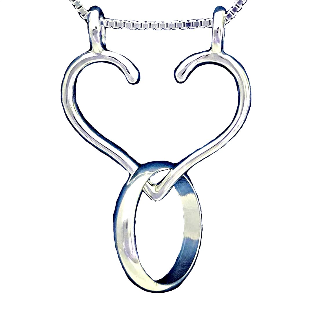 Amazon.com: Ring Holder Necklace Large Open Heart Made in USA, Ali C ...
