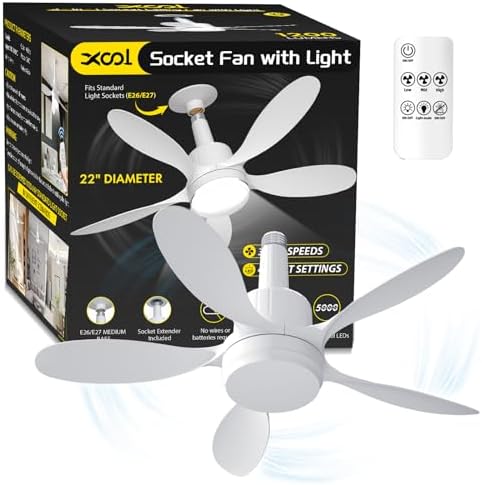 Amazon.com: Bell+Howell Socket Fan Cool Light Deluxe with 2 Socket ...