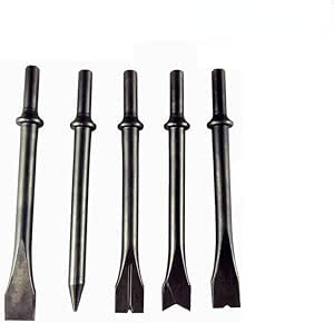 5 PCS Pneumatic Chisel Air Hammer 6.88'' Punch Chipping Bits Set Shank ...