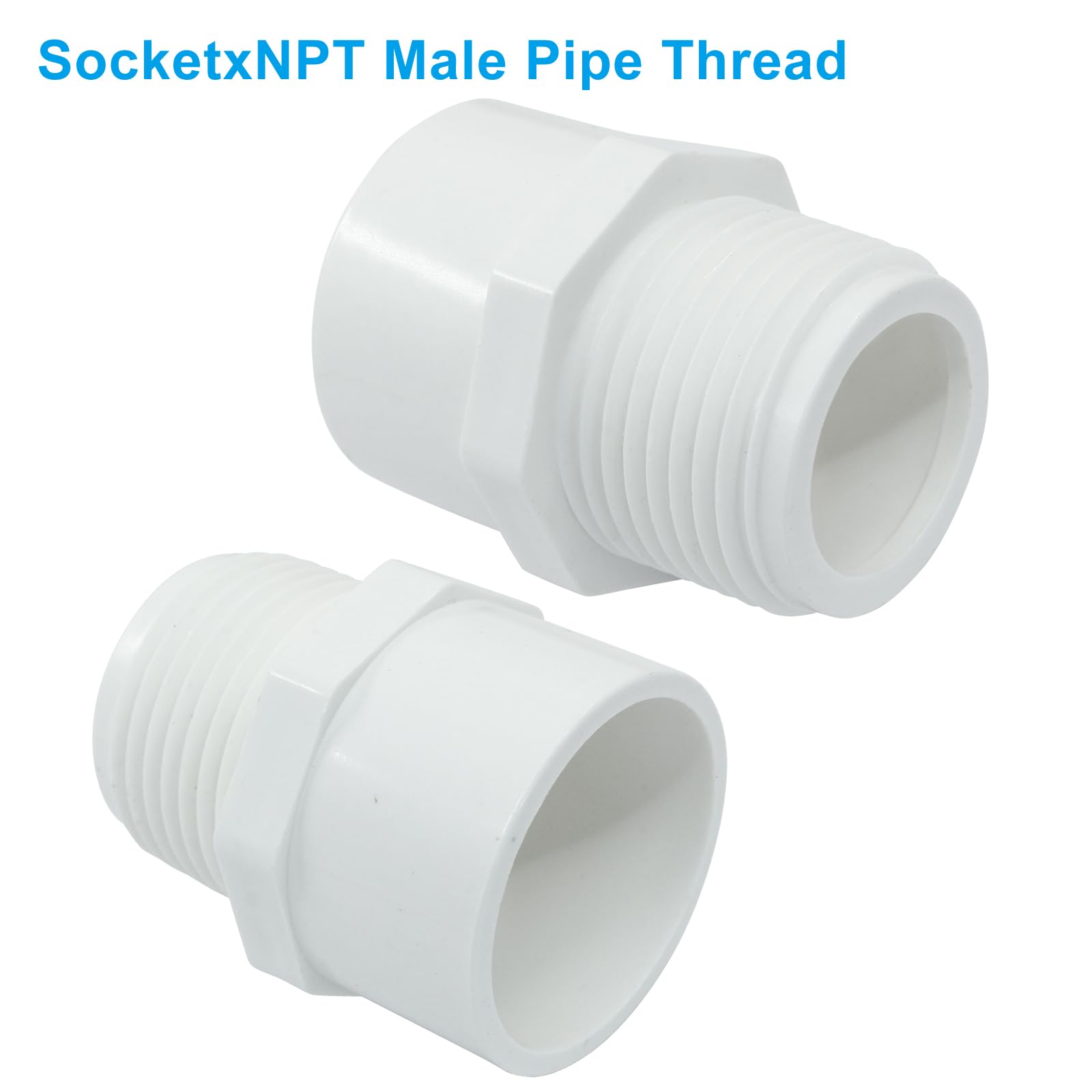 Snapklik.com : 10 Pcs White PVC Male Adapter, 1 Inch Schedule 40 Socket ...