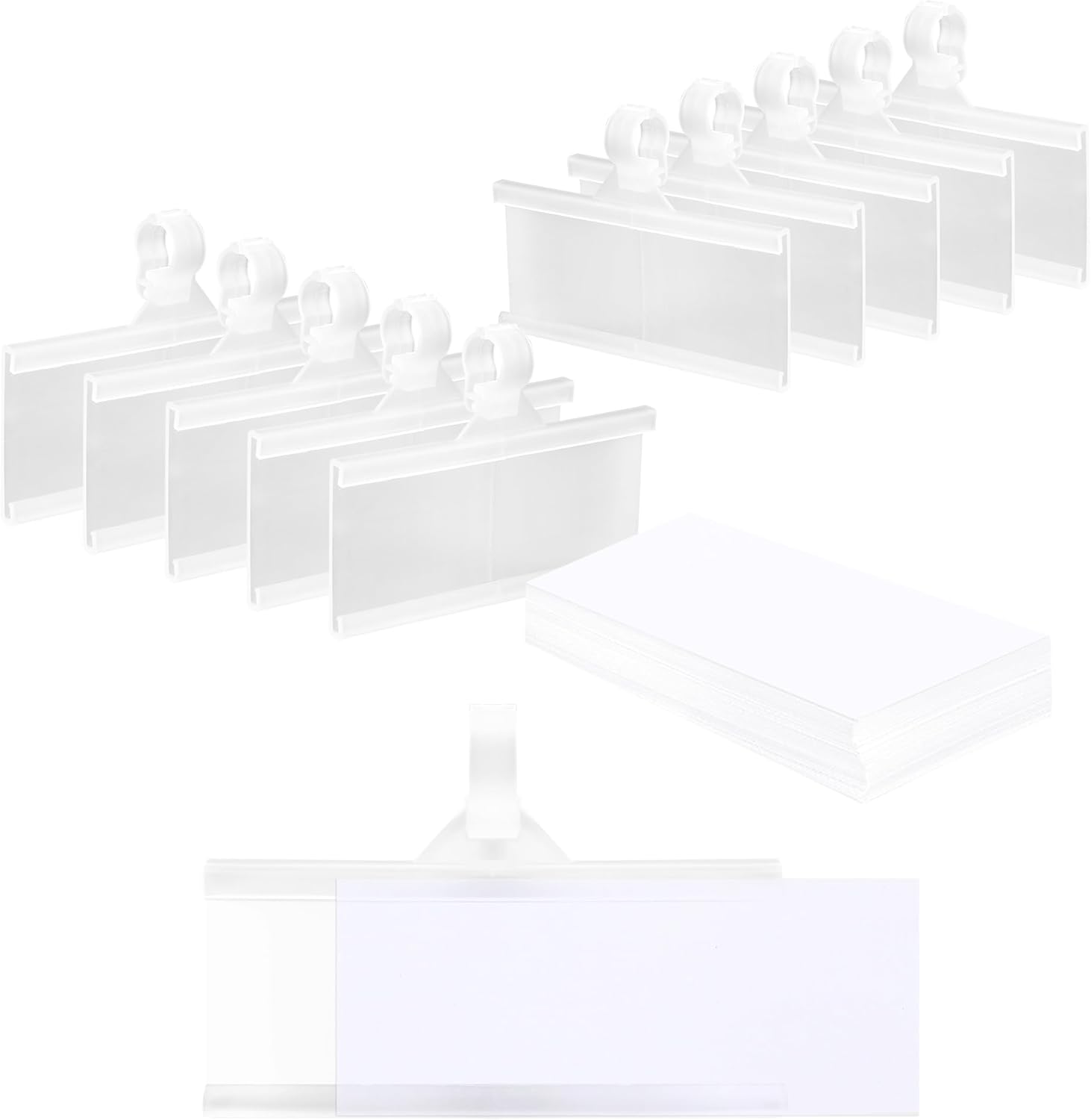 Amazon.com: HUOIQUE Pack of 100 Wire Shelf Label Holder with Paper ...