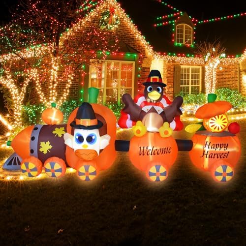 Amazon.com: 6FT Thanksgiving Inflatable Scarecrow on Pumpkin Truck ...