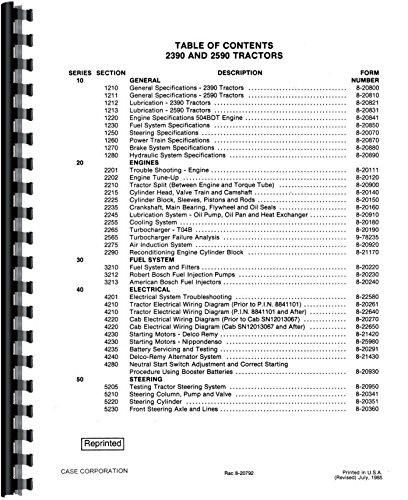 Service Manual Case 2390 2590 Tractor: Amazon.com: Books
