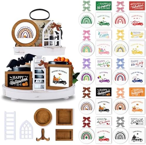 Amazon.com: The Ultimate Farmhouse Fall Tiered Tray Decor Set ...