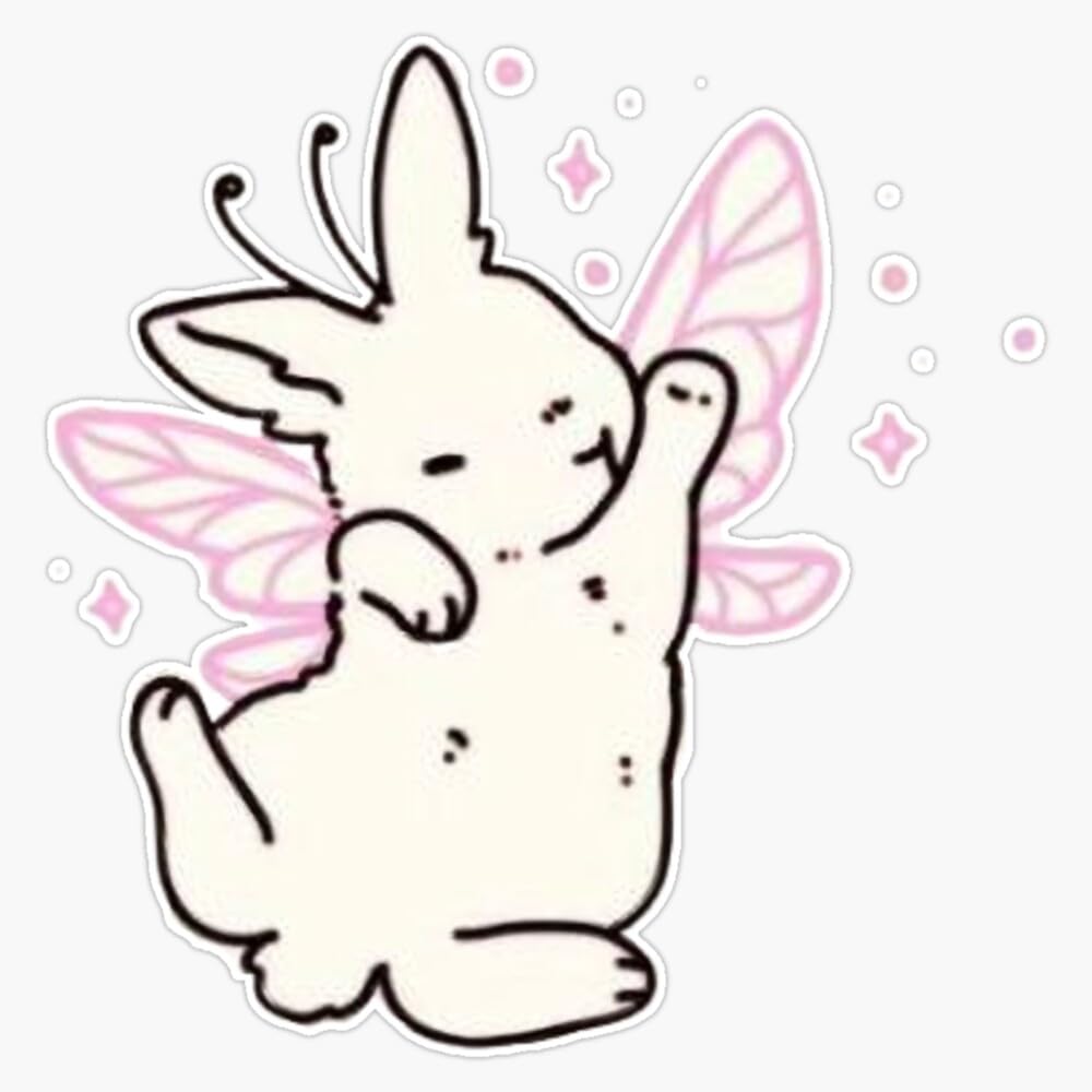 Amazon.com: Pink Fairy Bunny Coquette Rabbit Bumper Sticker Vinyl Decal ...
