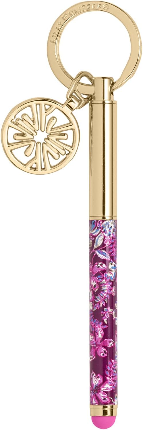 Amazon.com: Lilly Pulitzer Keychain Pen with Stylus Tip, Black Ink ...