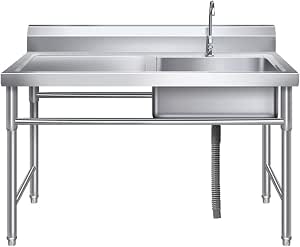 Amazon.com: Commercial Kitchen Prep Utility Sink Free Standing Deep ...