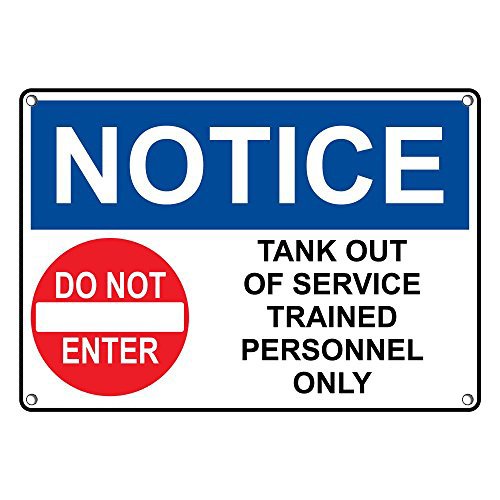 Amazon.com: Weatherproof Plastic OSHA Notice Tank Out of Service ...