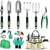 Amazon.com : Grenebo All-in-One Garden Tool Set, 11-Piece Heavy Duty Gardening Tools with ...
