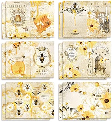 Amazon.com : Whaline 30Pcs Queen Bee Greeting Cards 6 Designs ...