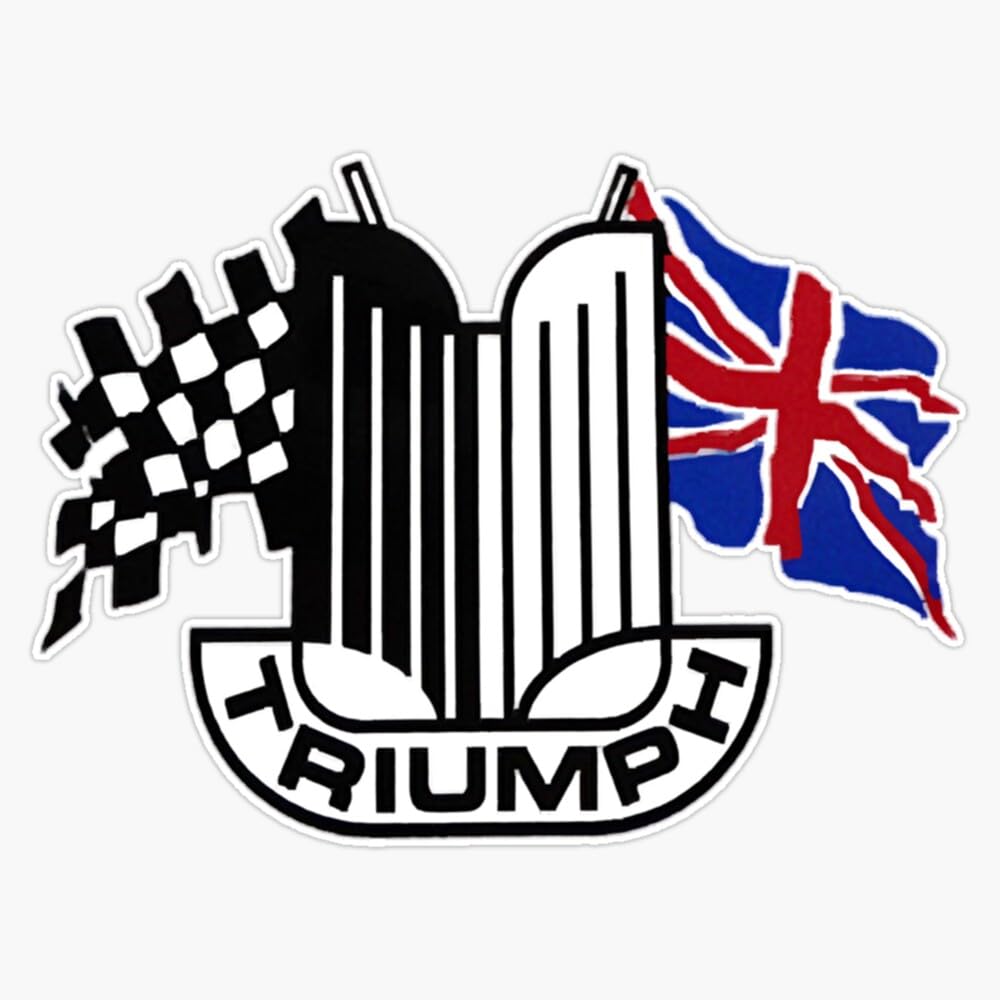 Amazon.com - Triumph Shield with Checkered Racing and British Flag ...