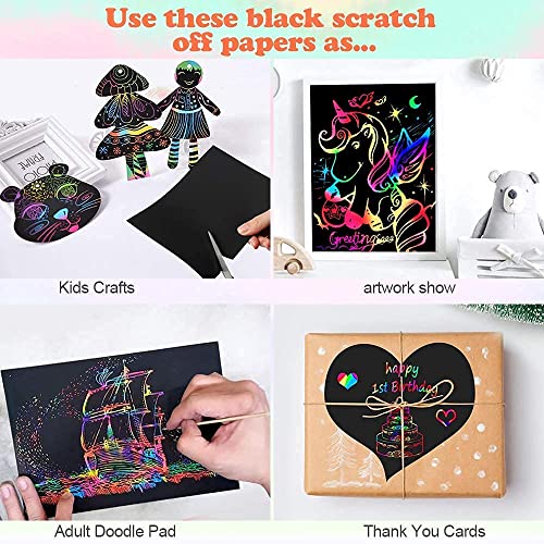 Snapklik.com : Mocoosy 60Pcs Scratch Paper Art Set For Kids, Rainbow ...