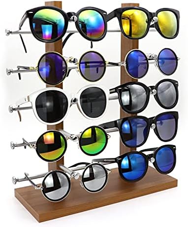 Amazon.com: Sungee Sunglass Display Stand Wood Sunglasses Storage Rack ...
