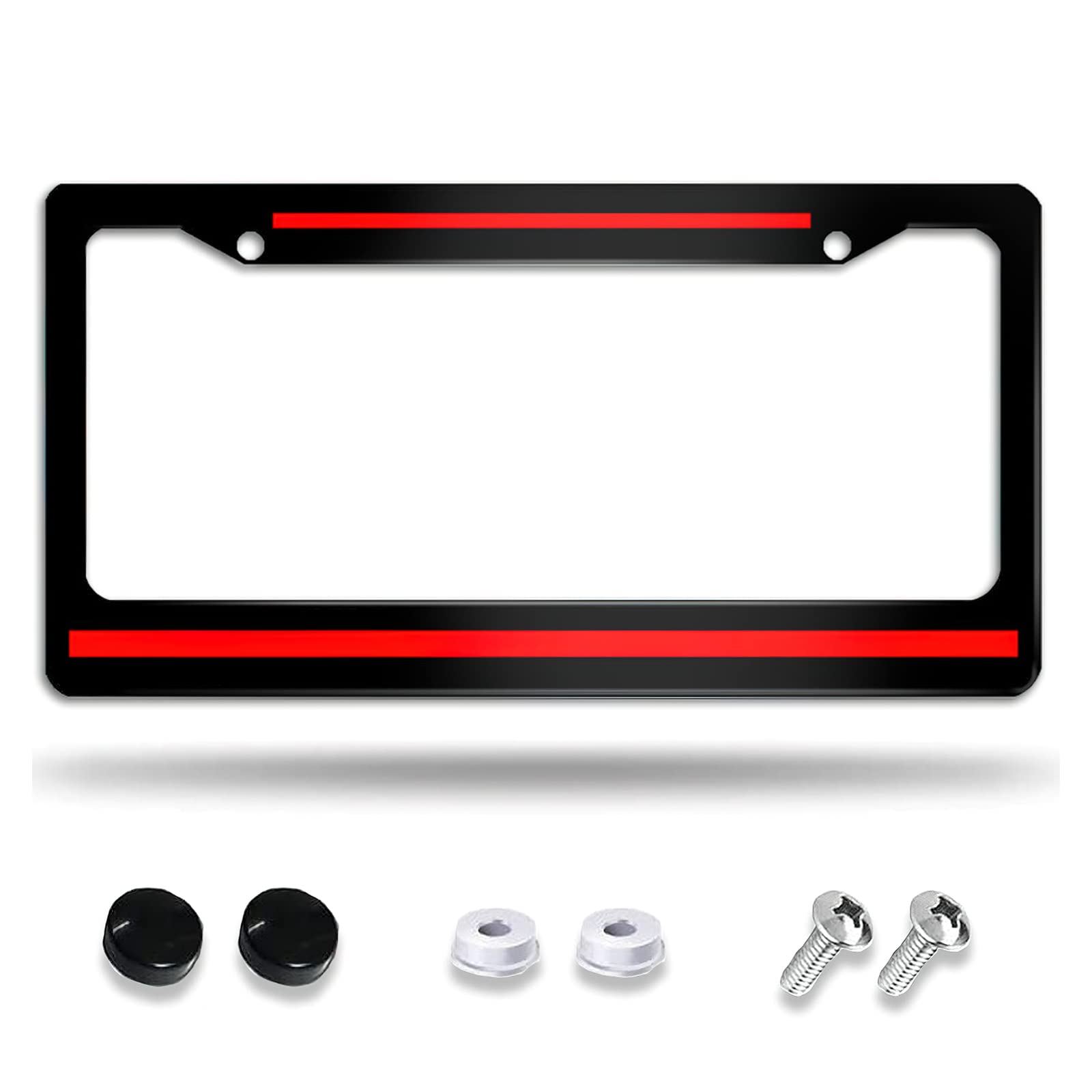 Amazon.com: Meikosks Thin Red Line License Plate Frame Firefighters ...