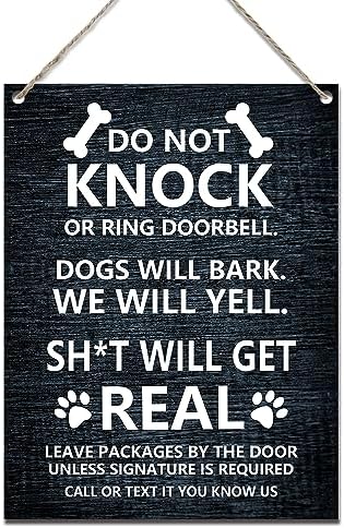 Amazon.com : Do not Knock or Ring the Doorbell Dogs Will Bark Sign for ...