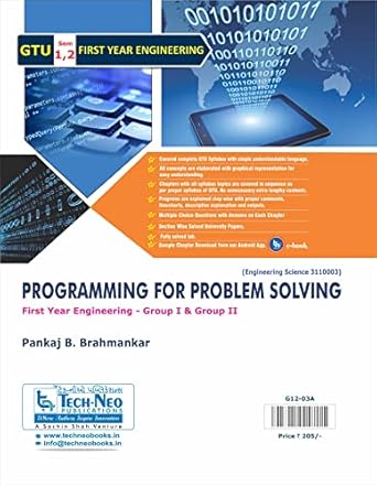 Buy Programming for Problem Solving For GTU Sem 1 and Sem 2 Book Online at Low Prices in India ...