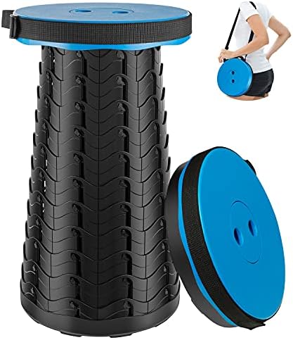 Upgraded Folding Stool, Portable Telescoping Stool, Lightweight Collapsible Camping Stool with ...