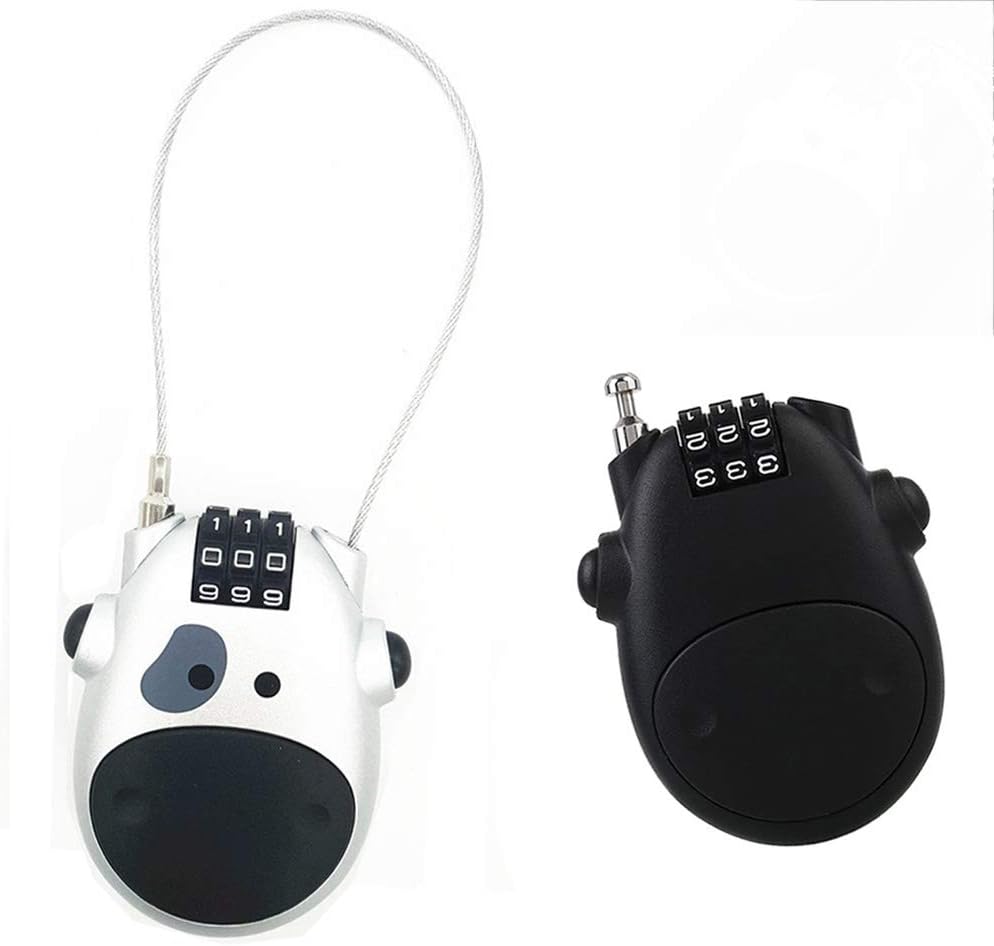 Amazon.com: Funny Cow Resettable Combination Lock,3 Digit Cable Lock ...
