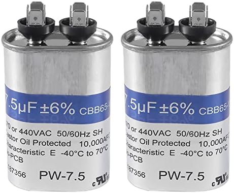 Amazon.com: Titan HD POC7.5A Run Capacitor 7.5 MFD 370 Volt Oval ...