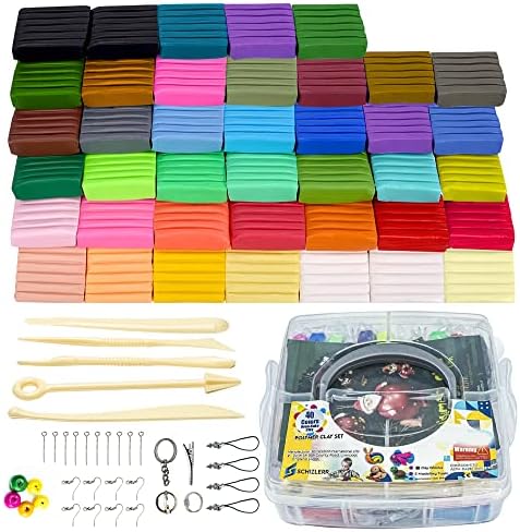 SCHOONE Polymer Clay Set - 42 Colors Modeling Clay Kit, Soft and ...