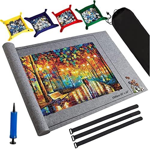 AM ANNA Jigsaw Portable Puzzles Mat Jigsaw Roll Felt Mat Play Storage ...