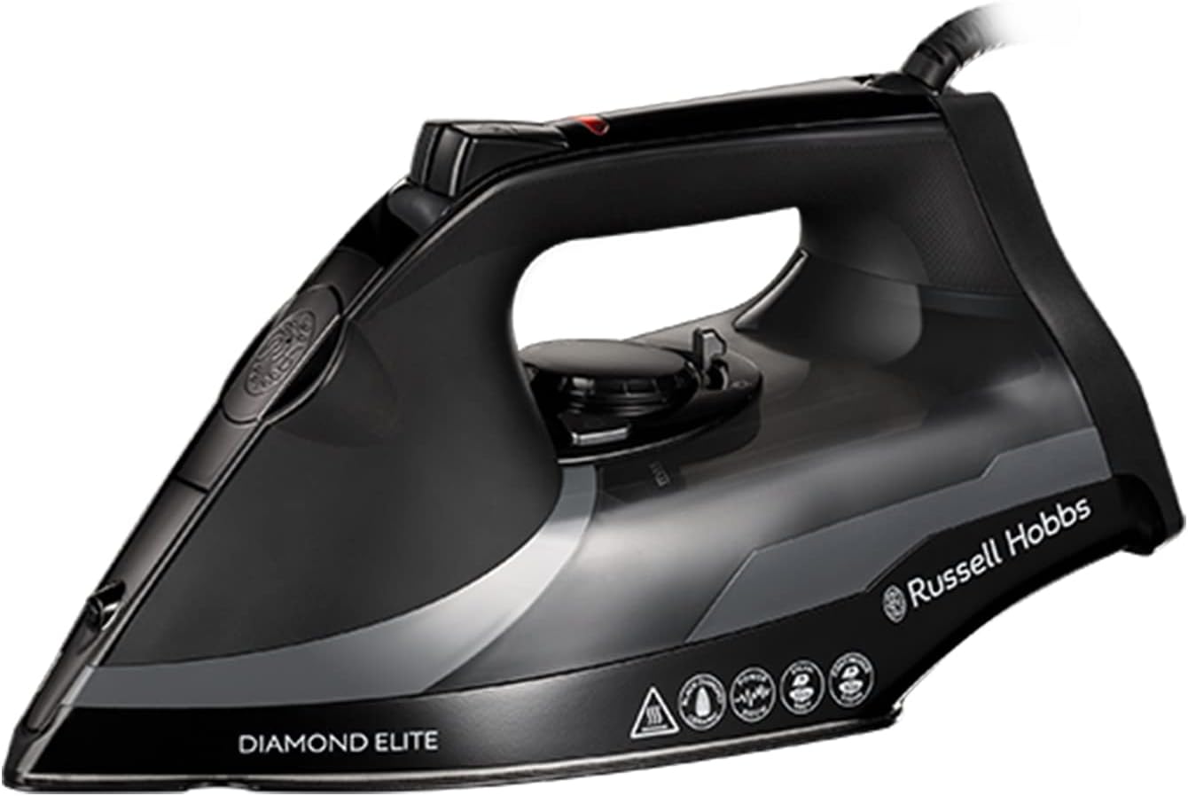 Russell Hobbs Diamond Elite Steam Iron, Black Diamond soleplate, 220g ...
