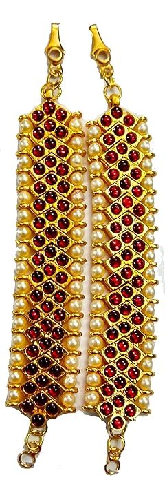 Buy pmw - Women's Golden Gold Plated Hair Chain/Maatilu With Red And ...