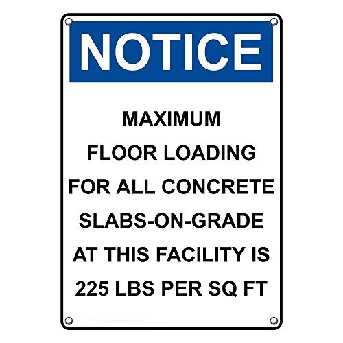 Amazon.com: Weatherproof Plastic Vertical OSHA Notice Maximum Floor ...