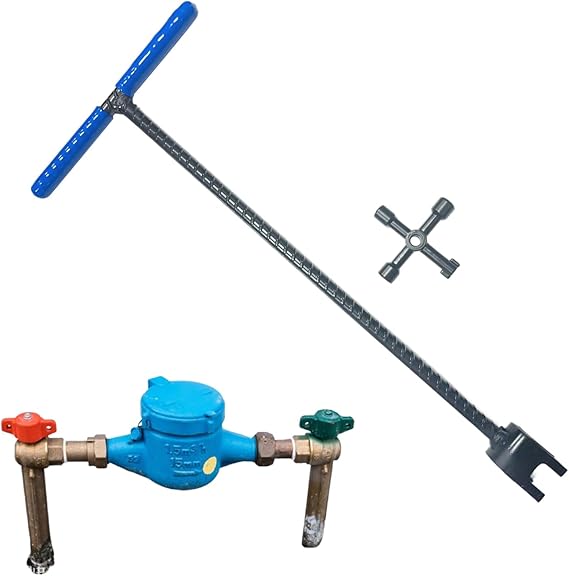 Water Meter Key,T-Shaped Check Valve Wrench - T-Handle Valve Spanner ...