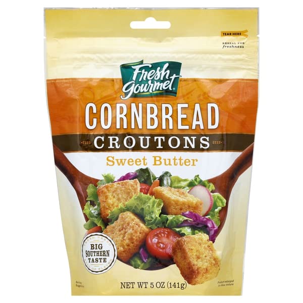 Amazon.com : Fresh Gourmet Croutons Cornbread Sweet Butter, 5 Ounce ...