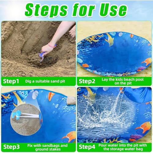 Baby Beach Pool - Toddler Wading Puddle Pool, Kiddie Swimming Pool ...